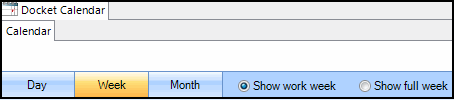JustWare Docket Calendar Viewing Options